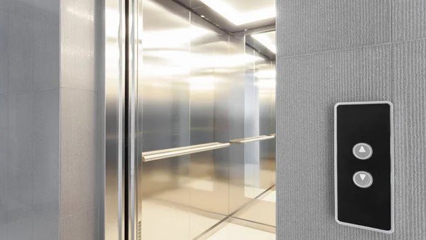 Een lift in een appartementsgebouw
